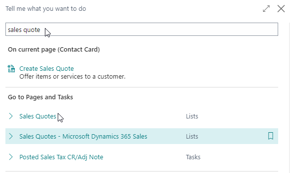 Set up a sales quote